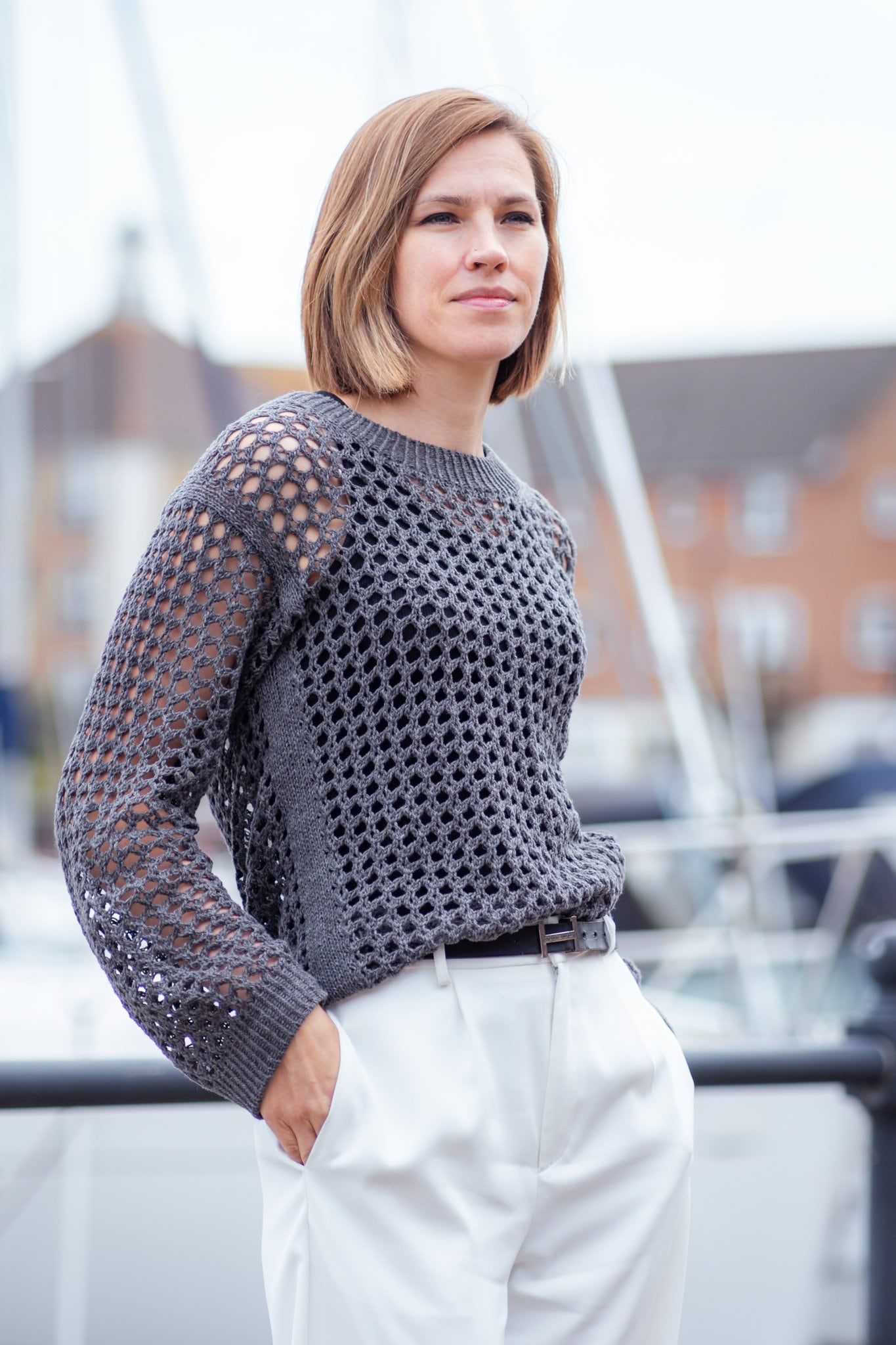 Mesh Sweater Knitting Pattern Crochet Style Lace Womens Knitwear ...