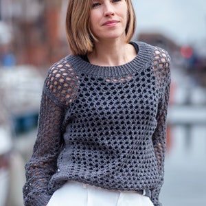 Mesh Sweater Knitting Pattern | Crochet Style | Lace Womens Knitwear ...