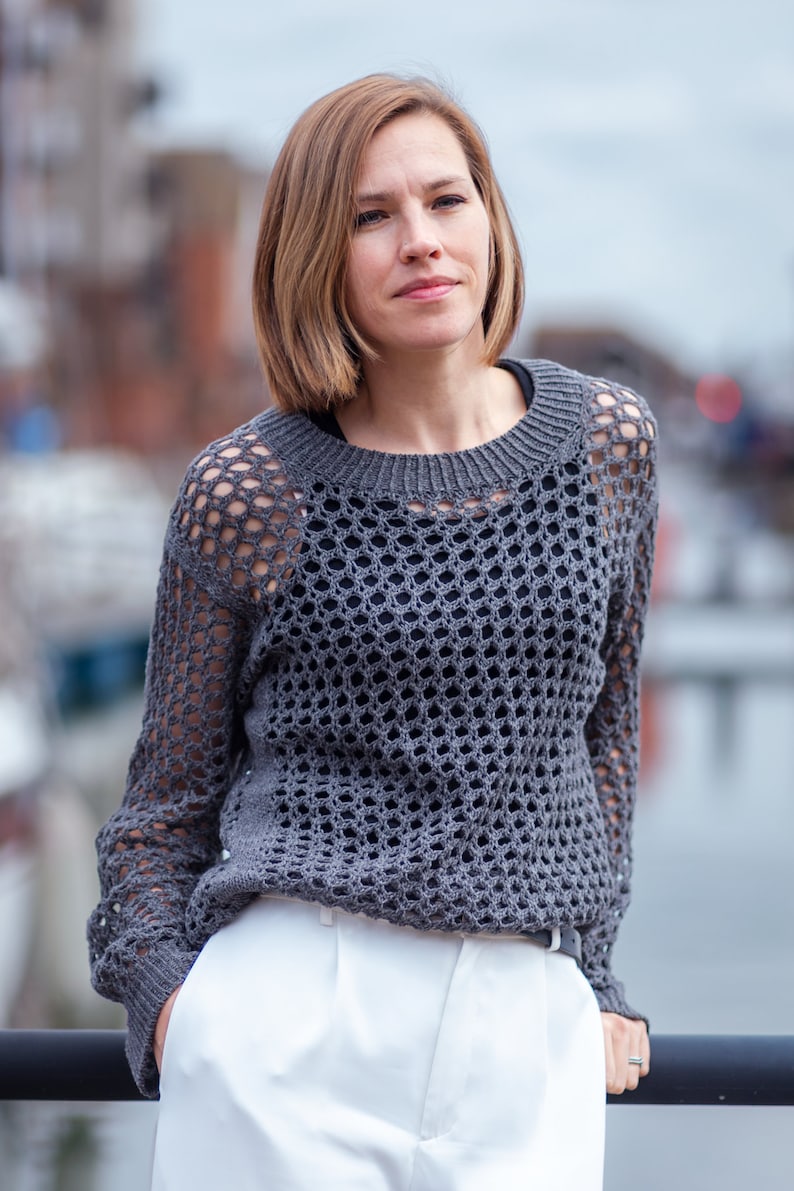 Mesh Sweater Knitting Pattern | Crochet Style | Lace Womens Knitwear ...