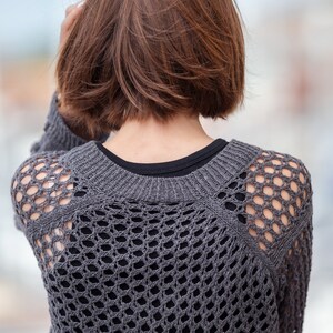 Mesh Sweater Knitting Pattern | Crochet Style | Lace Womens Knitwear ...