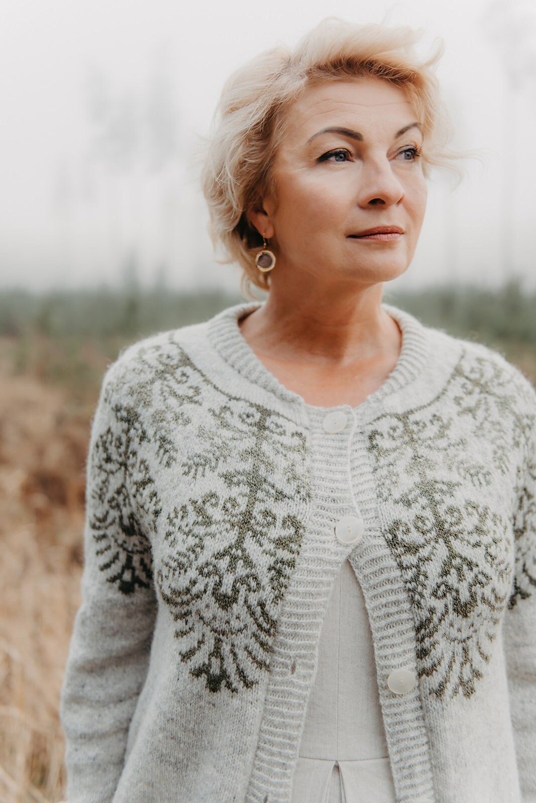 Stranded Yoke Cardigan Knitting Pattern | Colorwork | PDF Download - Etsy