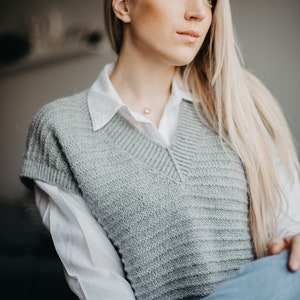 Seamless Sweater Vest Knitting Pattern | Worsted Weight | PDF - Etsy