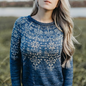 Sweater Knitting Pattern | Stranded Colorwork | Top Down Yoke Sweater ...