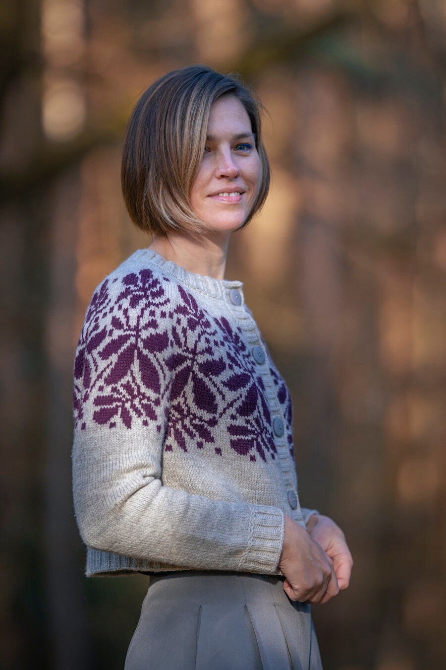 Barberry Sweater Stranded Colorwork Knitting Pattern Top Down Yoke DK ...