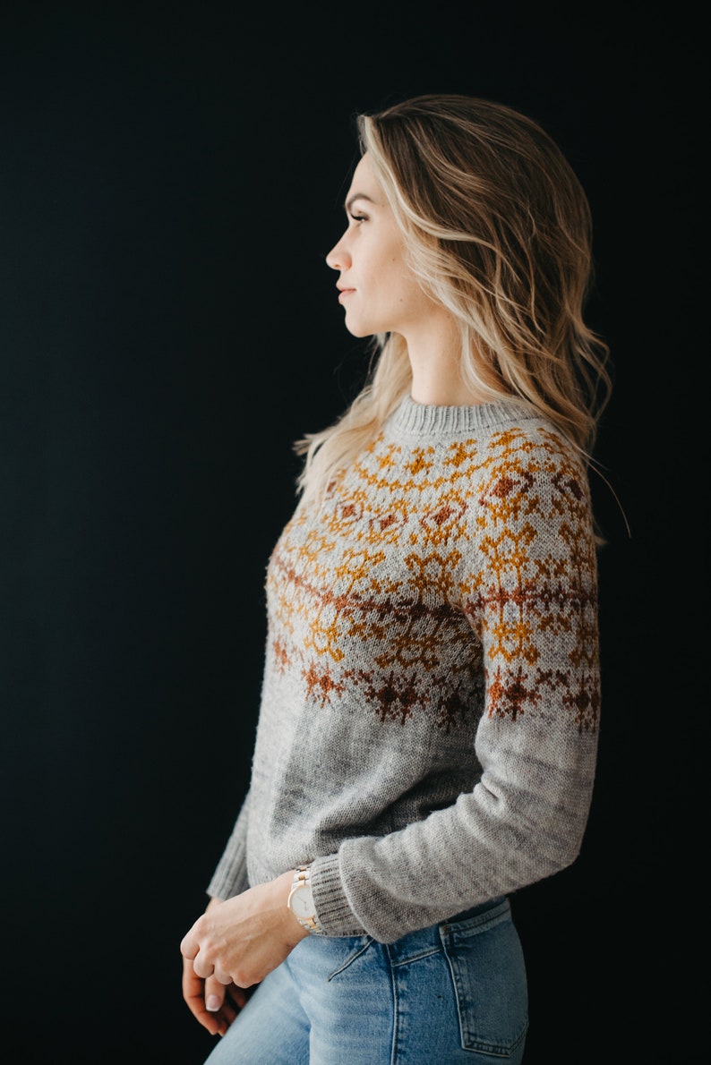 Stranded Colorwork Top Down Sweater Pattern PDF Download - Etsy