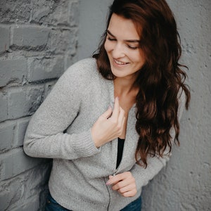 Everyday Bomber Jacket Knitting Pattern | Zipper Cardigan | PDF - Etsy