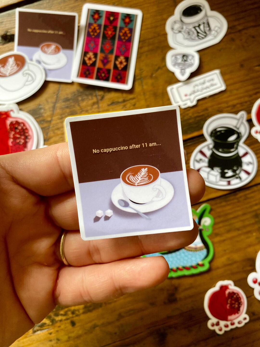 Cappuccino Sticker - Vinyl Sticker, Cut Sticker, Art, Italian ...