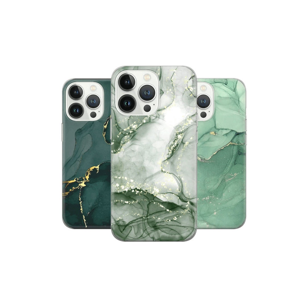 Green Marble Phone Case Marble Pattern Cover for iPhone 15 14 13 12 Pro ...