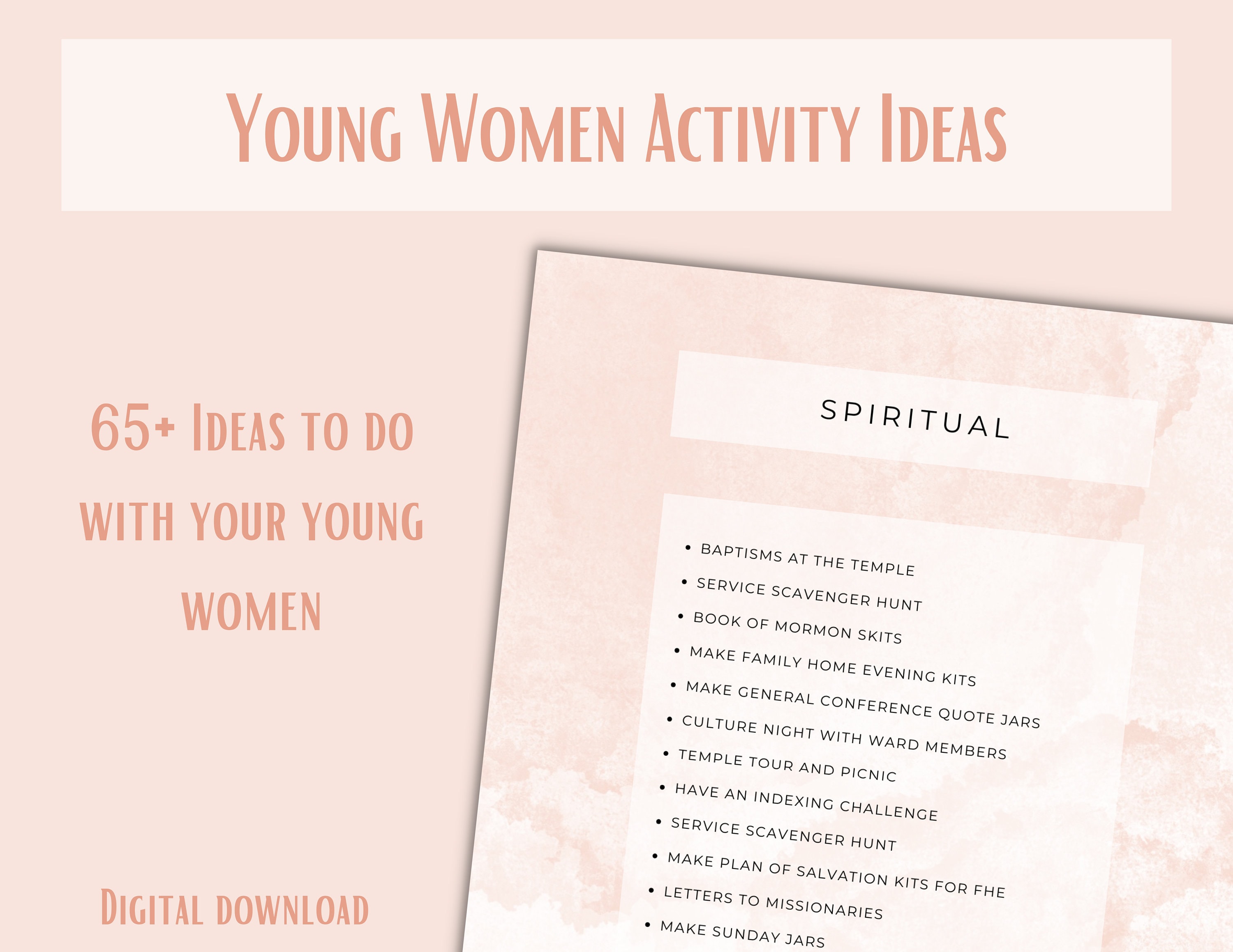 LDS Young Women's Activity Ideas - Digital Download - Etsy