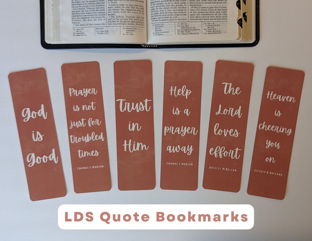 LDS Bookmarks | Inspirational Quotes - Etsy