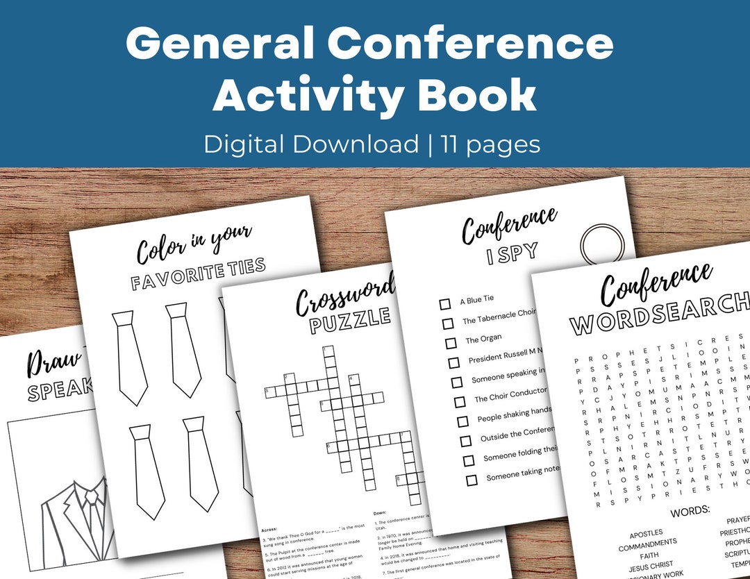 General Conference Activity Book for Kids - Etsy