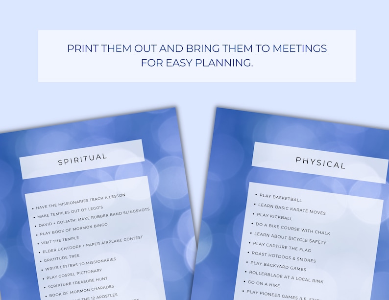 LDS Activity Day Ideas for Boys- Digital Download - Etsy