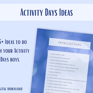 LDS Activity Day Ideas for Boys- Digital Download - Etsy