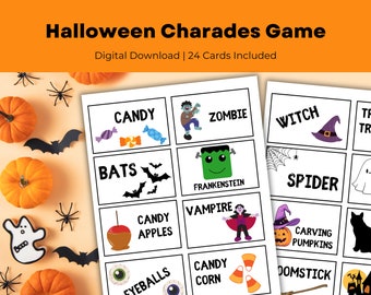 Halloween Charades Party Game Printable PDF Printable 32 Different ...