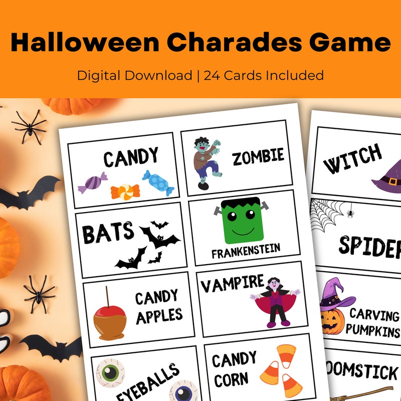 Halloween Charades Games - Etsy
