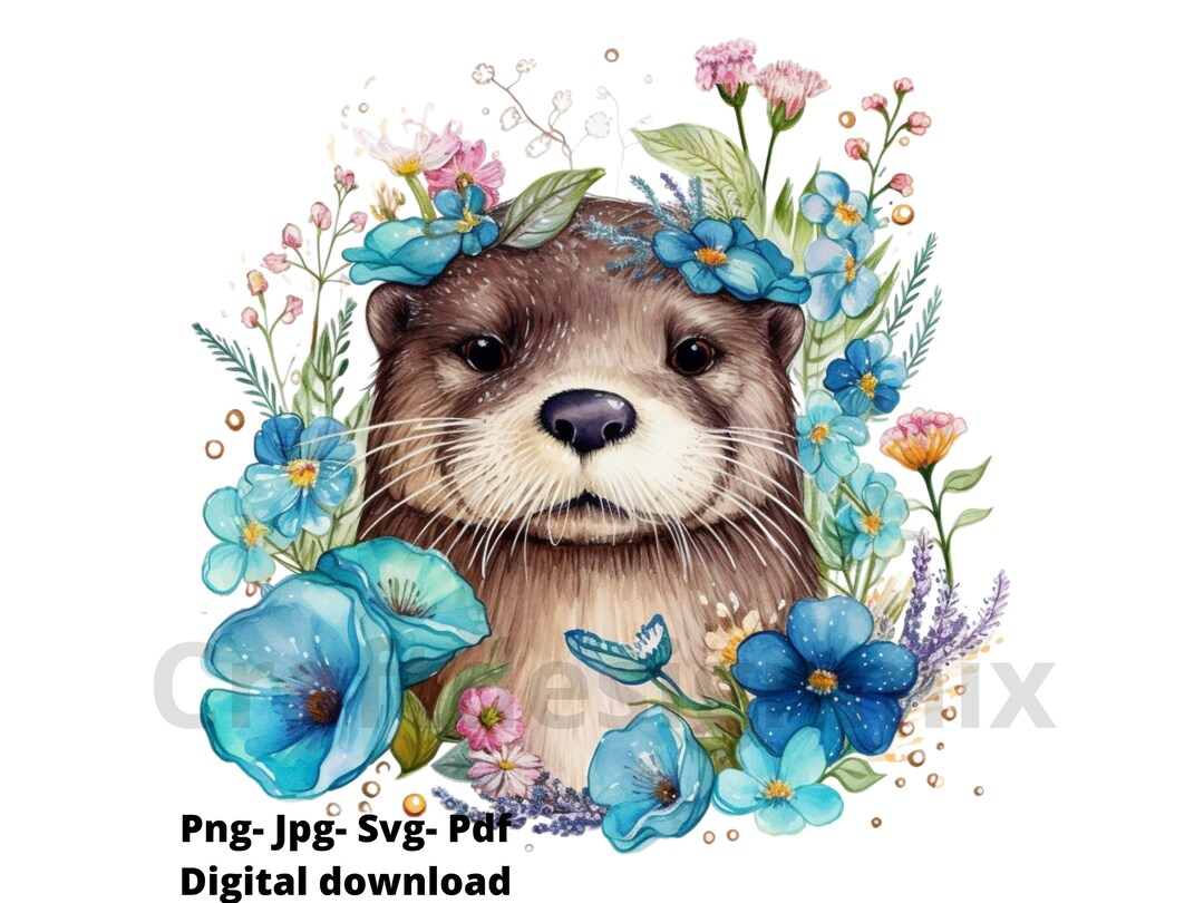 Otter Png | Otters Bundle | Sublimation Template | Straight Png Digital ...