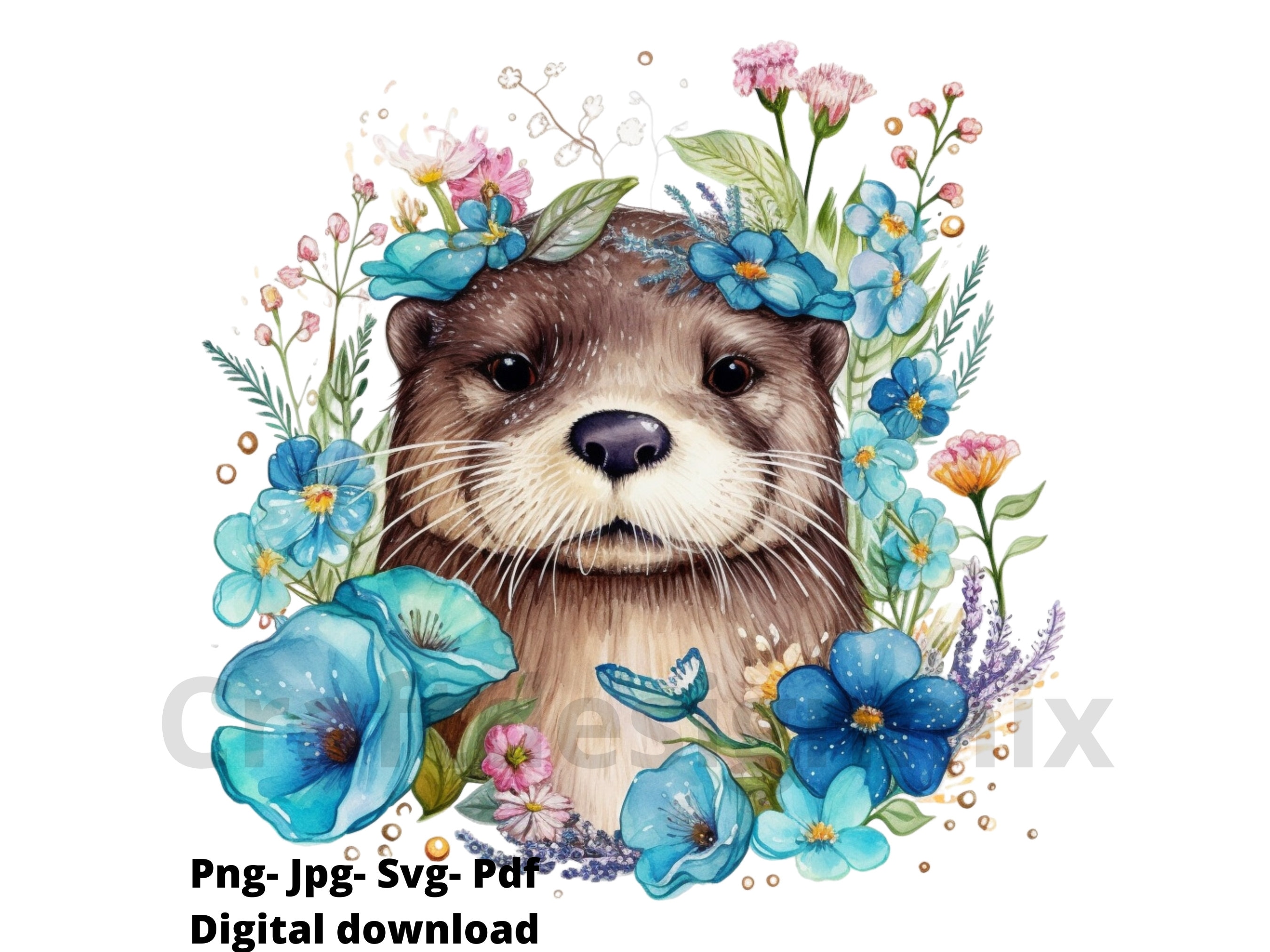 Otter Png | Otters Bundle | Sublimation Template | Straight Png Digital ...