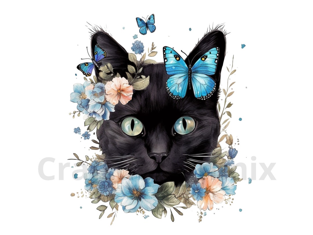 Cat Svg Floral, Pdf, Svg, Png, Jpg, Cute Animals, Commercial Use ...