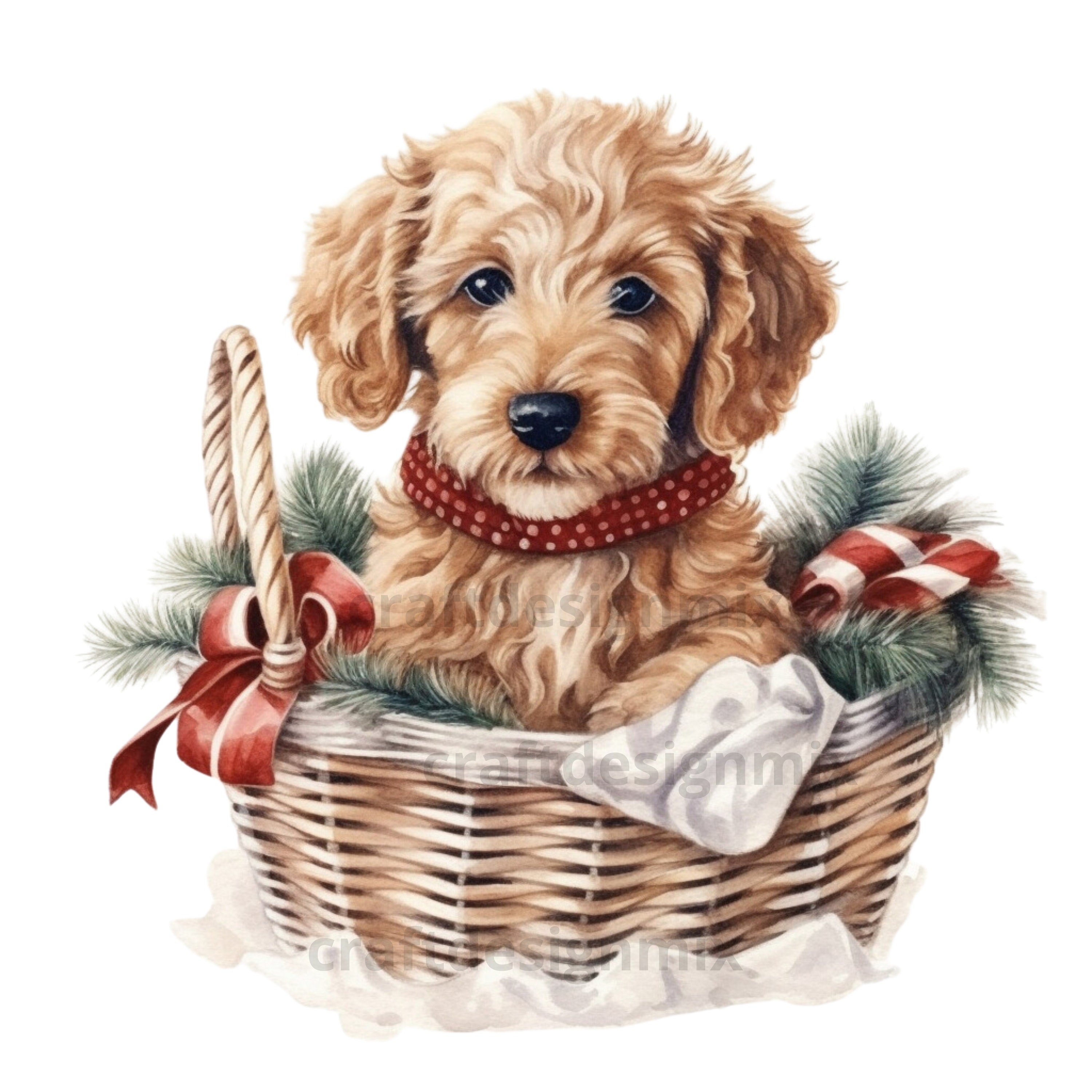 Goldendoodle Christmas Puppy, Pdf, Svg, Png, Jpg, Commercial Use ...
