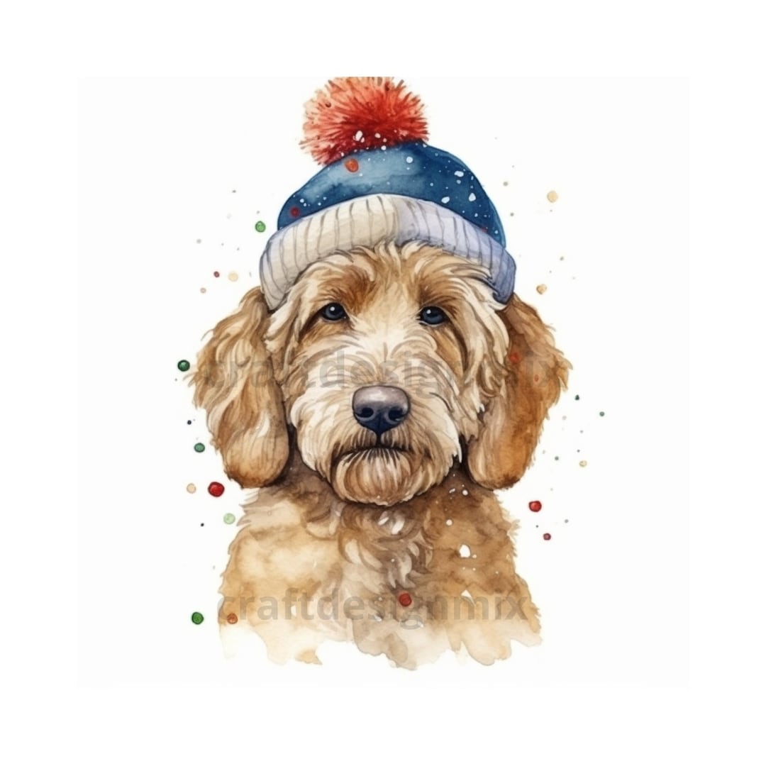 Goldendoodle Christmas Hat, Pdf, Svg, Png, Jpg, Commercial Use, Digital ...