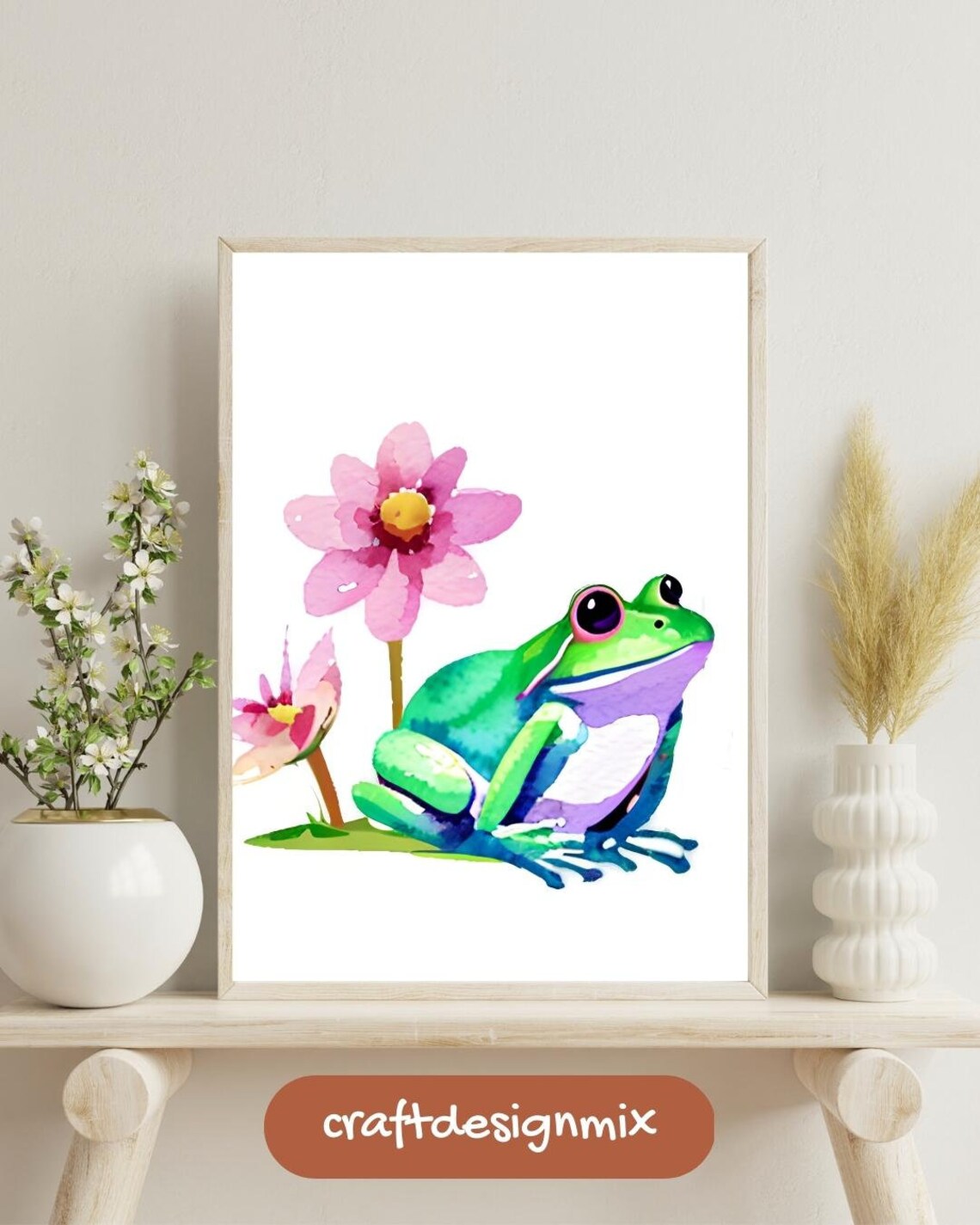 Cottage Core Frog, Pdf, Svg, Png, Jpg, Commercial Use, Digital Download ...