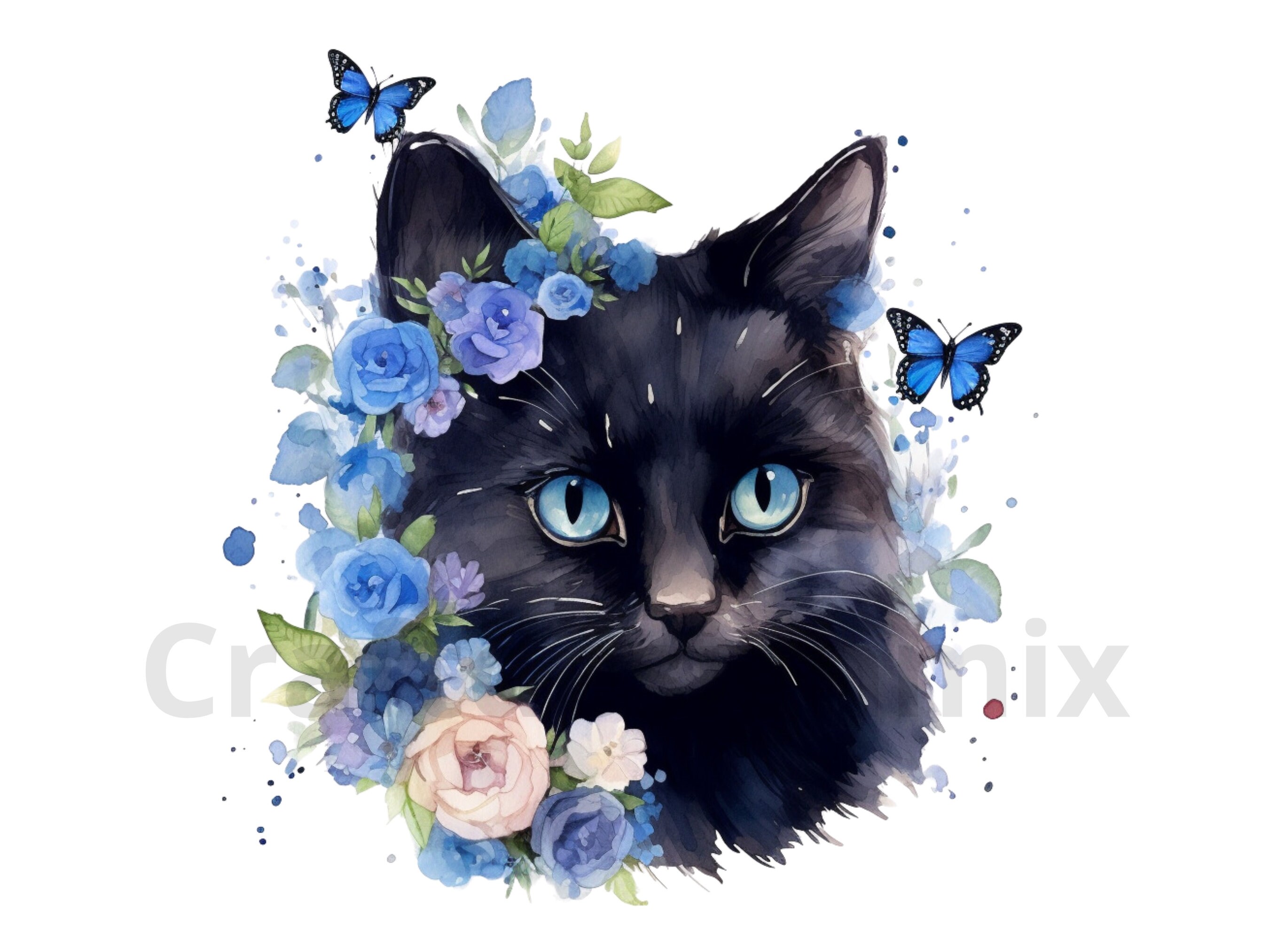 Cute Cat Svg Floral, Pdf, Svg, Png, Jpg, Animals, Commercial Use ...