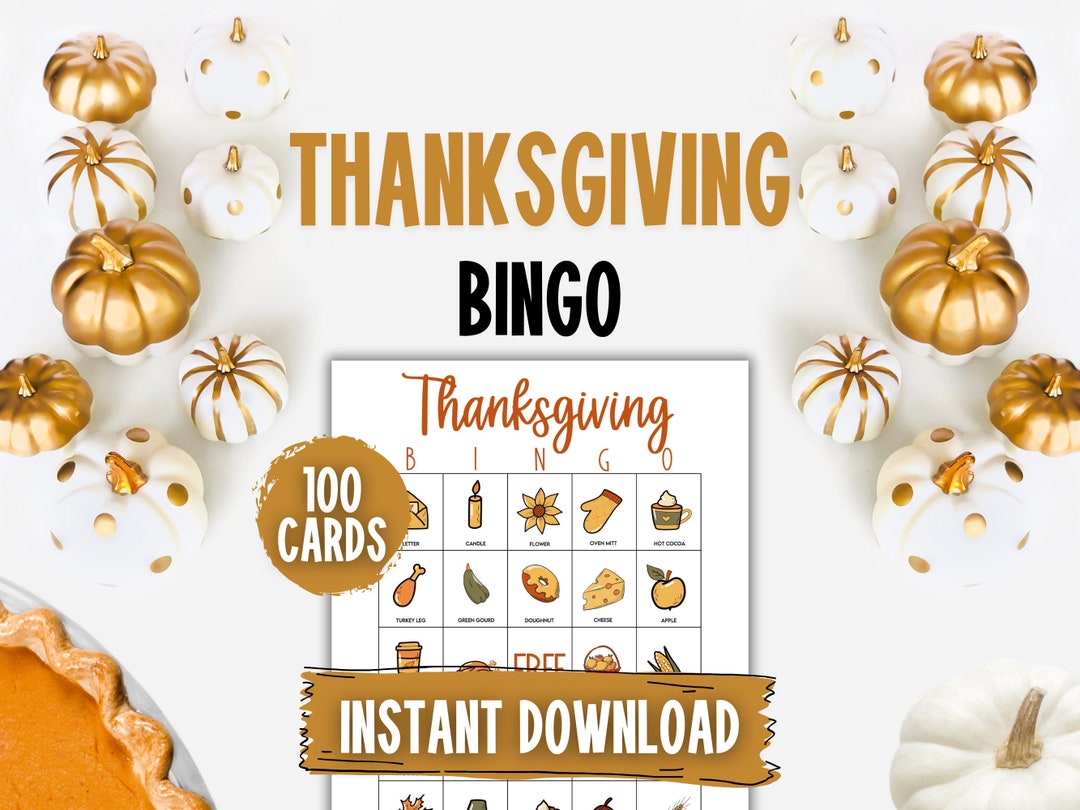 Thanksgiving Bingo Thanksgiving Games Thanksgiving Bingo Game ...