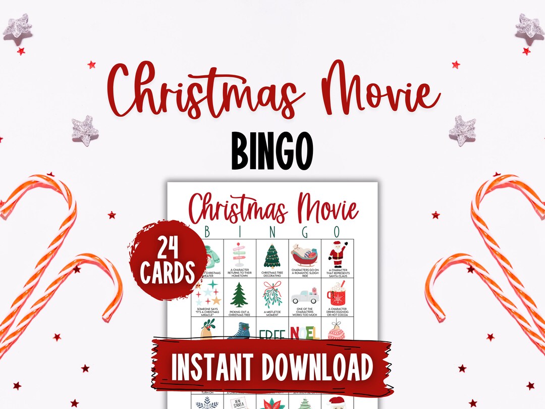 Christmas Movie Bingo With Pictures Christmas Movie Games Christmas ...