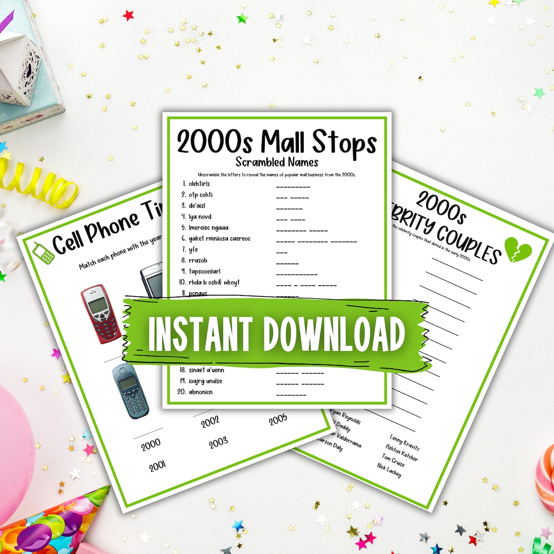 2000s Party Printable Games | 2000s Party Games | 00s Party Game Bundle ...