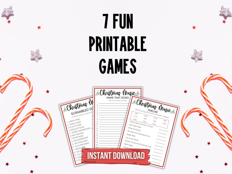 Christmas Music Printable Games Printable Christmas Games Bundle ...