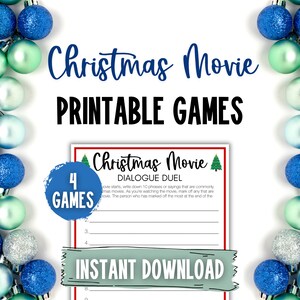 Christmas Movie Printable Games Printable Christmas Movie Games Bundle ...