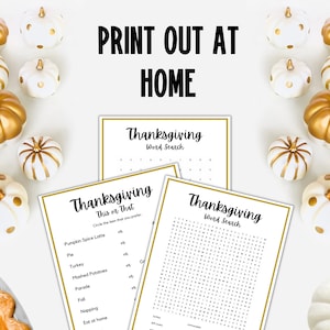 Thanksgiving Printable Games Printable Thanksgiving Games Bundle ...