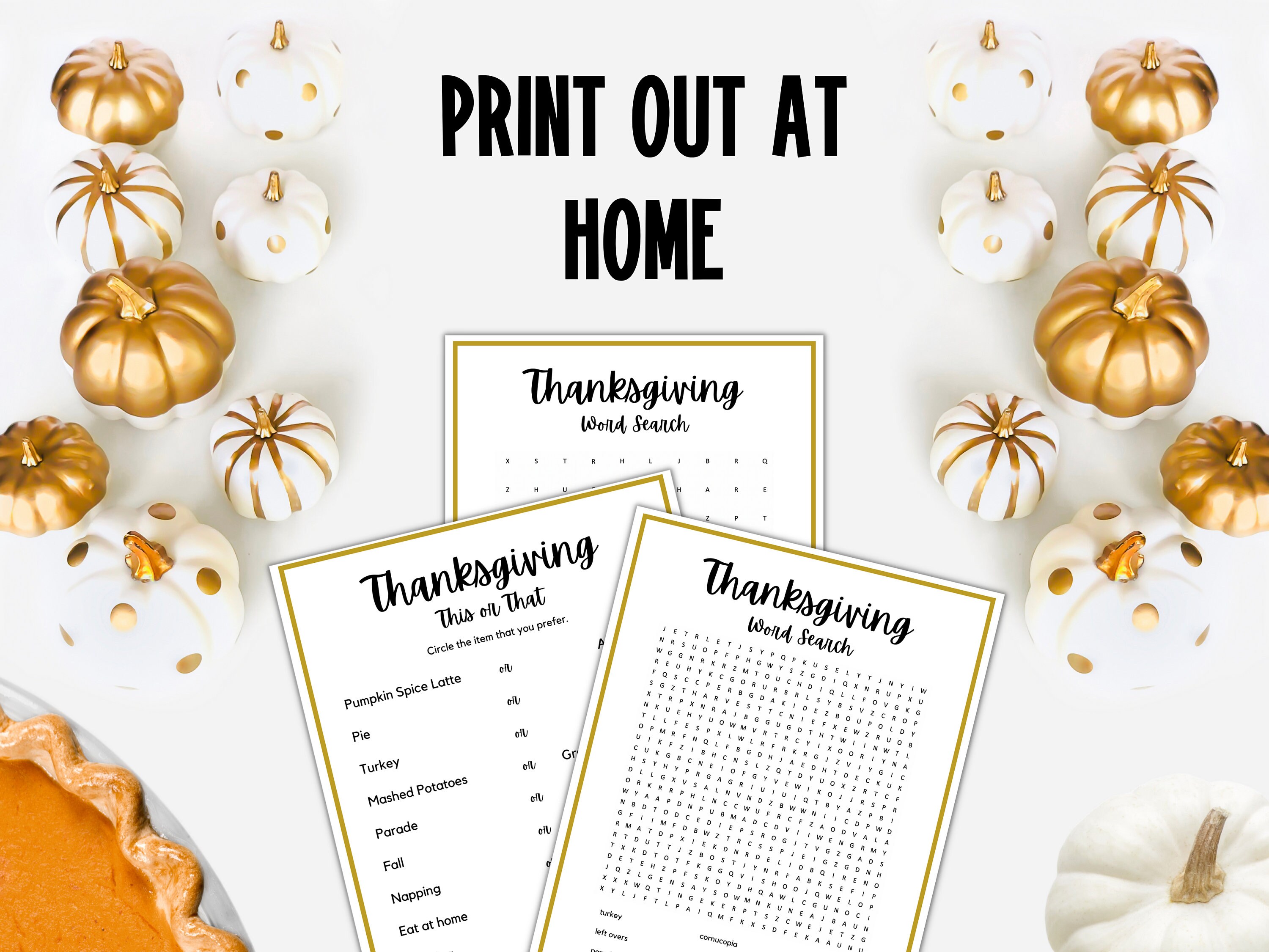 Thanksgiving Printable Games Printable Thanksgiving Games Bundle ...