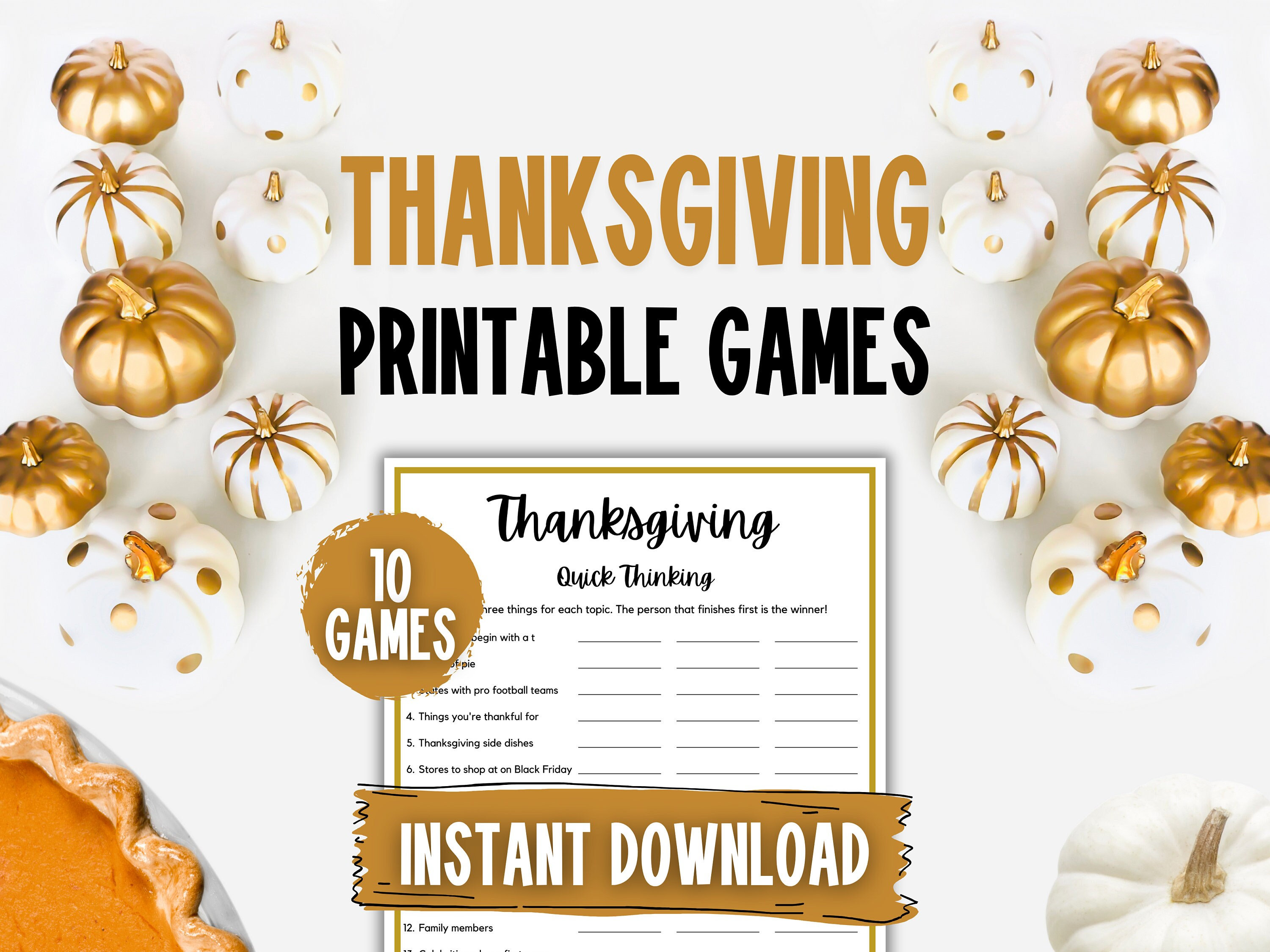 Thanksgiving Printable Games Printable Thanksgiving Games Bundle ...