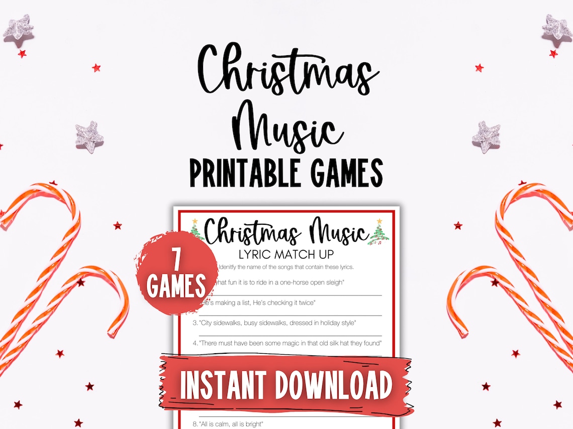 Christmas Music Printable Games Printable Christmas Games Bundle ...