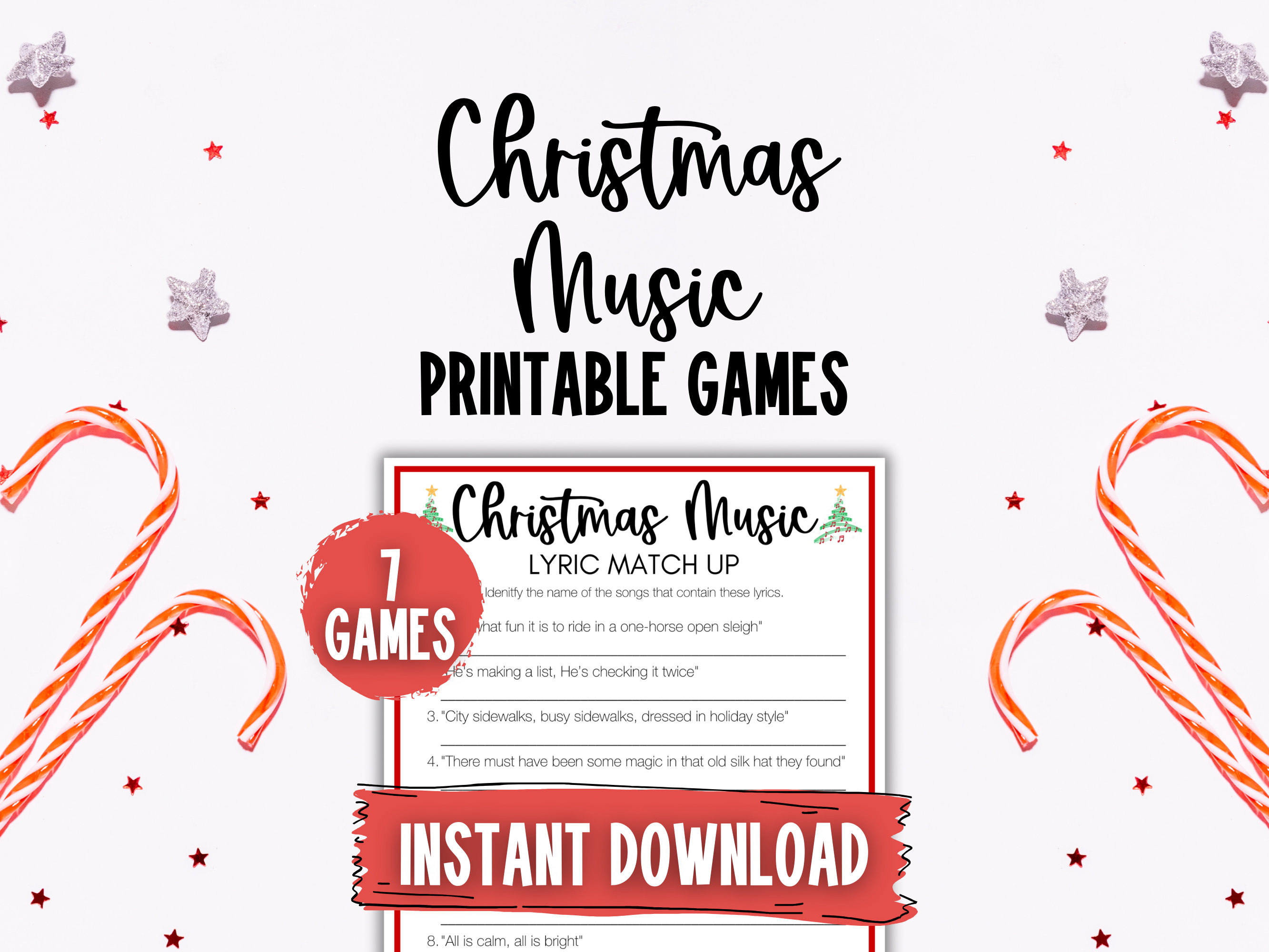 Christmas Music Printable Games Printable Christmas Games Bundle ...