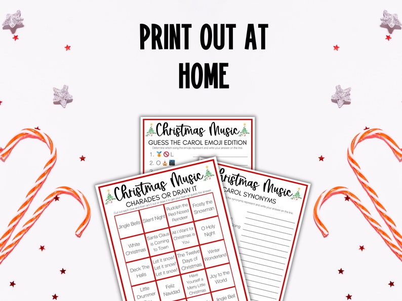 Christmas Music Printable Games Printable Christmas Games Bundle ...