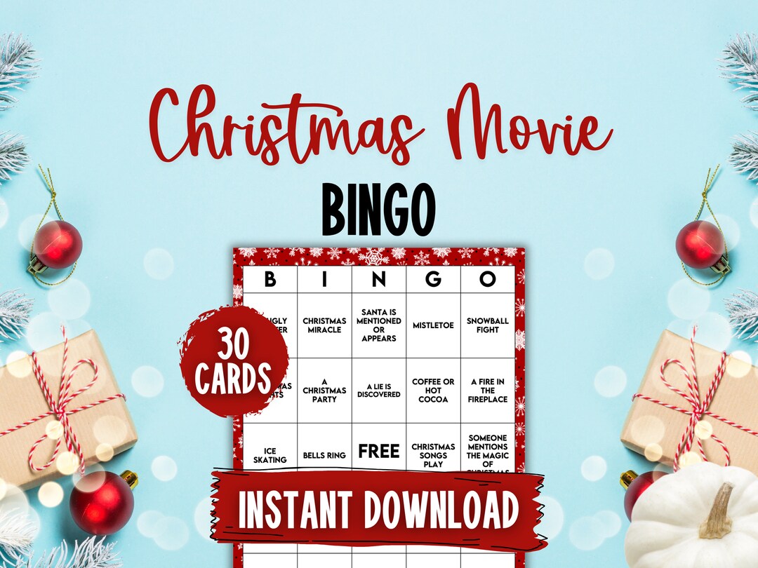 Christmas Movie Bingo Christmas Movie Games Christmas Movie Printable ...
