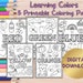 Printable Coloring Pages, Set of 5, Learning Colors, for Kids, Toddlers ...