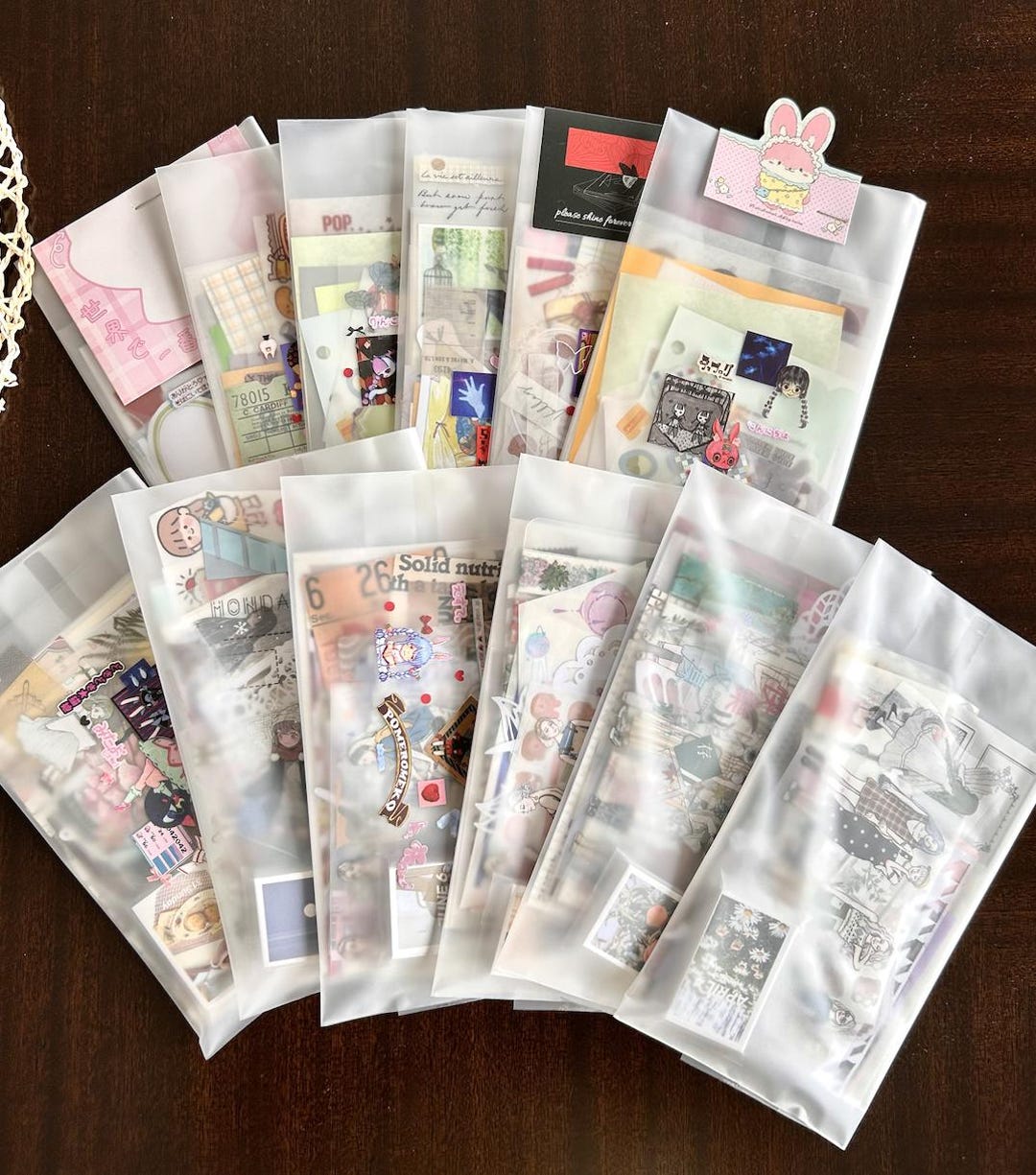 CLEARANCE Stationery Grab Bag Stickers Ephemera Note Sheets Washi Tape ...
