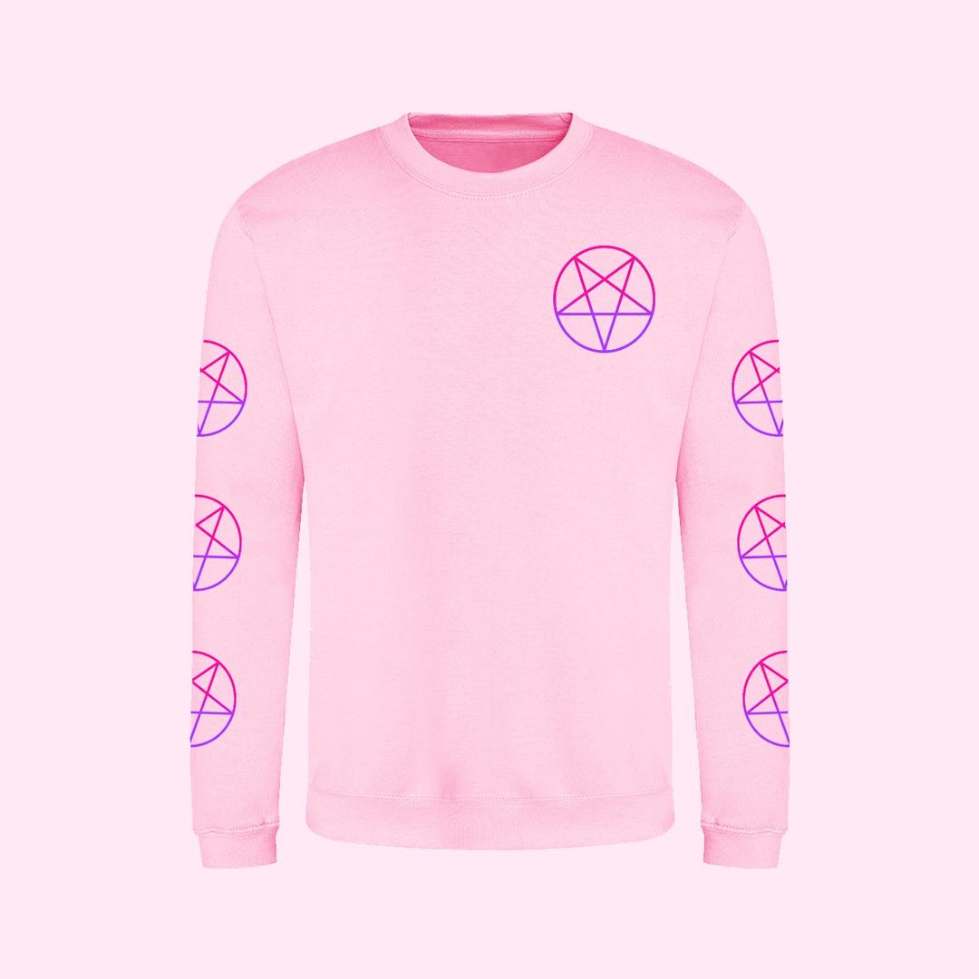 Pink Purple Ombre Inverted Pentagram Sweater sizes S-7XL, Inverted ...