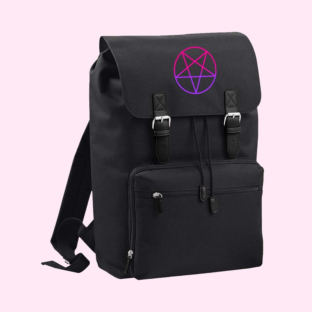 Pink and Purple Inverted Pentagram Backpack, Pentagram Backpack ...