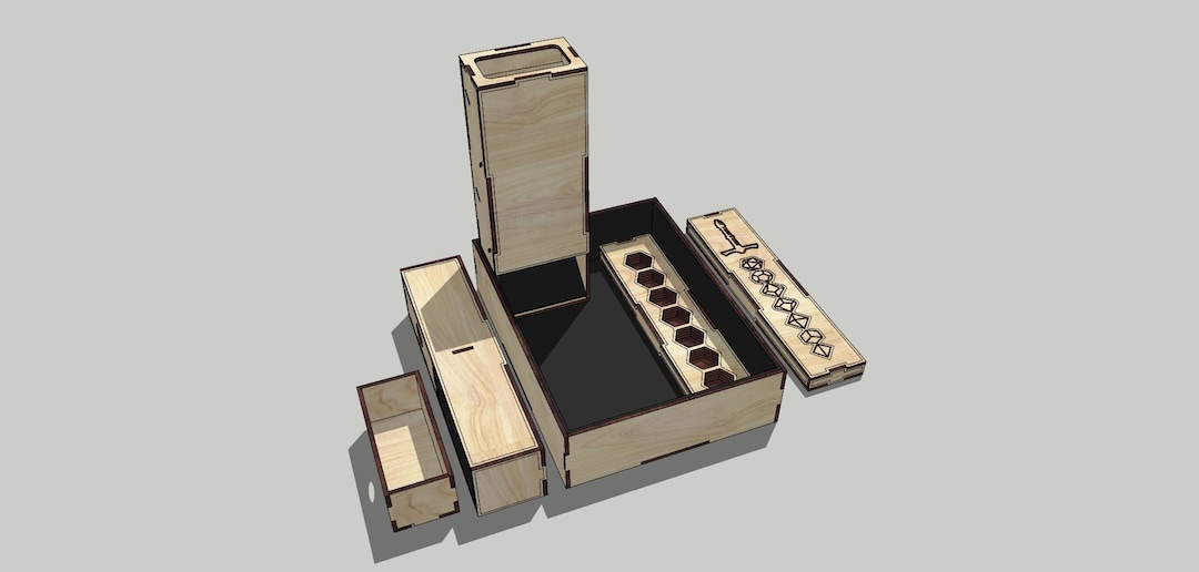 Collapsible 3in1 Dice Box With Built-in Dice Tower, Drawers & Tray ...