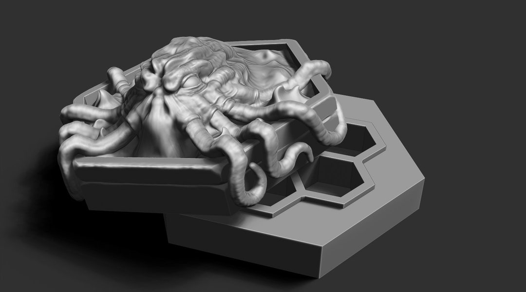 Cthulhu Dice Box - 3D Print .STL - Octopus Monster - 3D File Digital ...