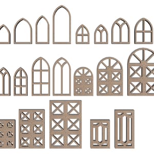 TTRPG Scenery Windows Set - 28mm Scale - 3 Different Size .svg .ai .dxf ...