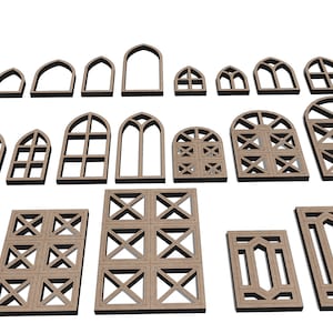 TTRPG Scenery Windows Set - 28mm Scale - 3 Different Size .svg .ai .dxf ...