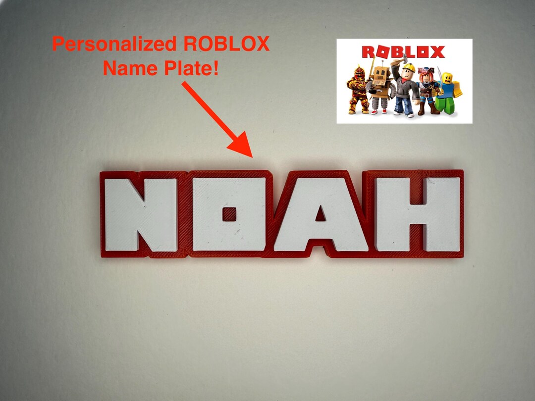 Personalized ROBLOX Name Plate - Custom 3D Name Sign - Etsy UK