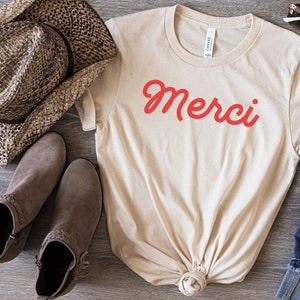 Merci T-shirt, French Words Shirt, French Sayings Tee, Thank You French ...