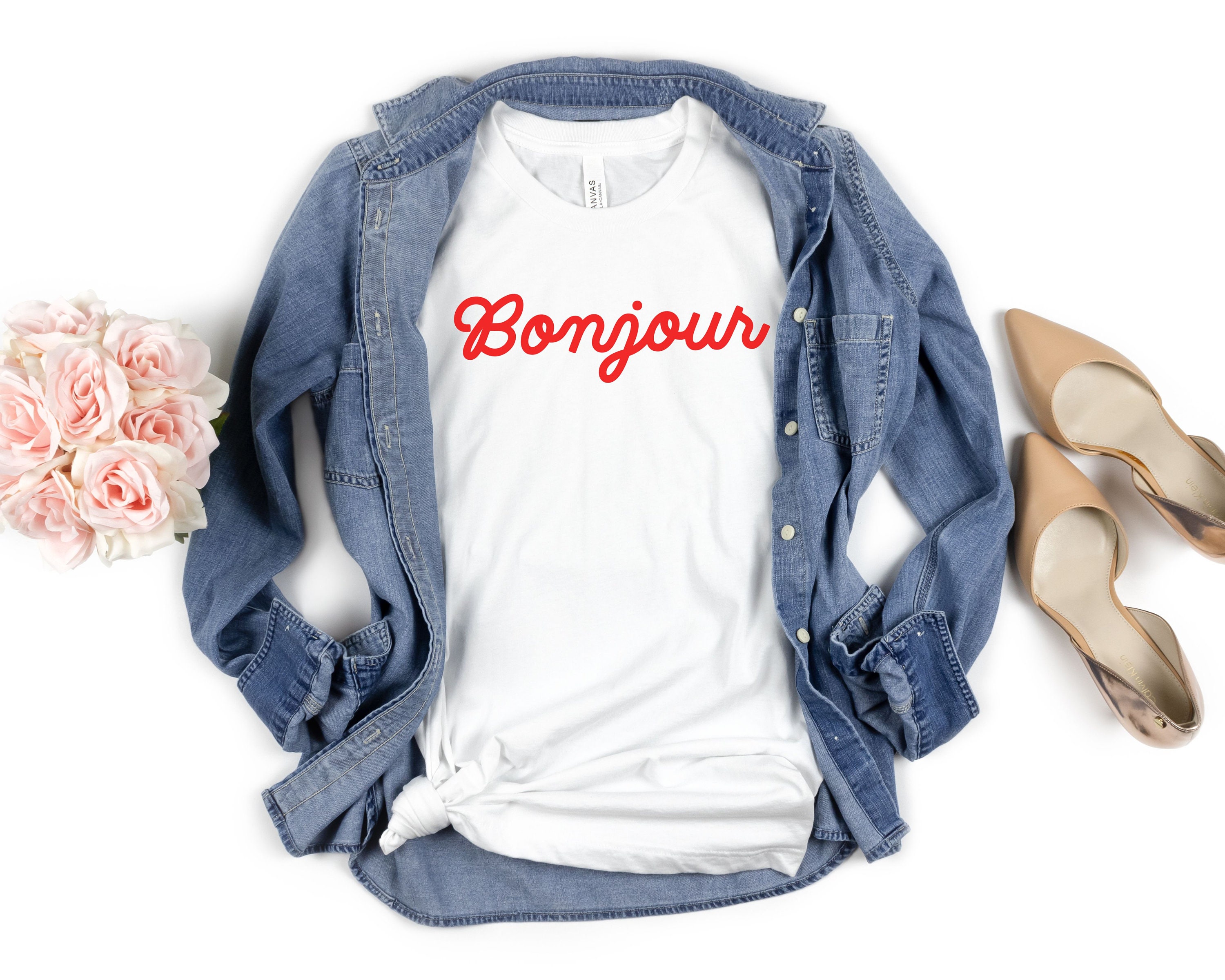 Bonjour Tshirt, French Quote Shirt, Paris Shirt, French Quote, French ...