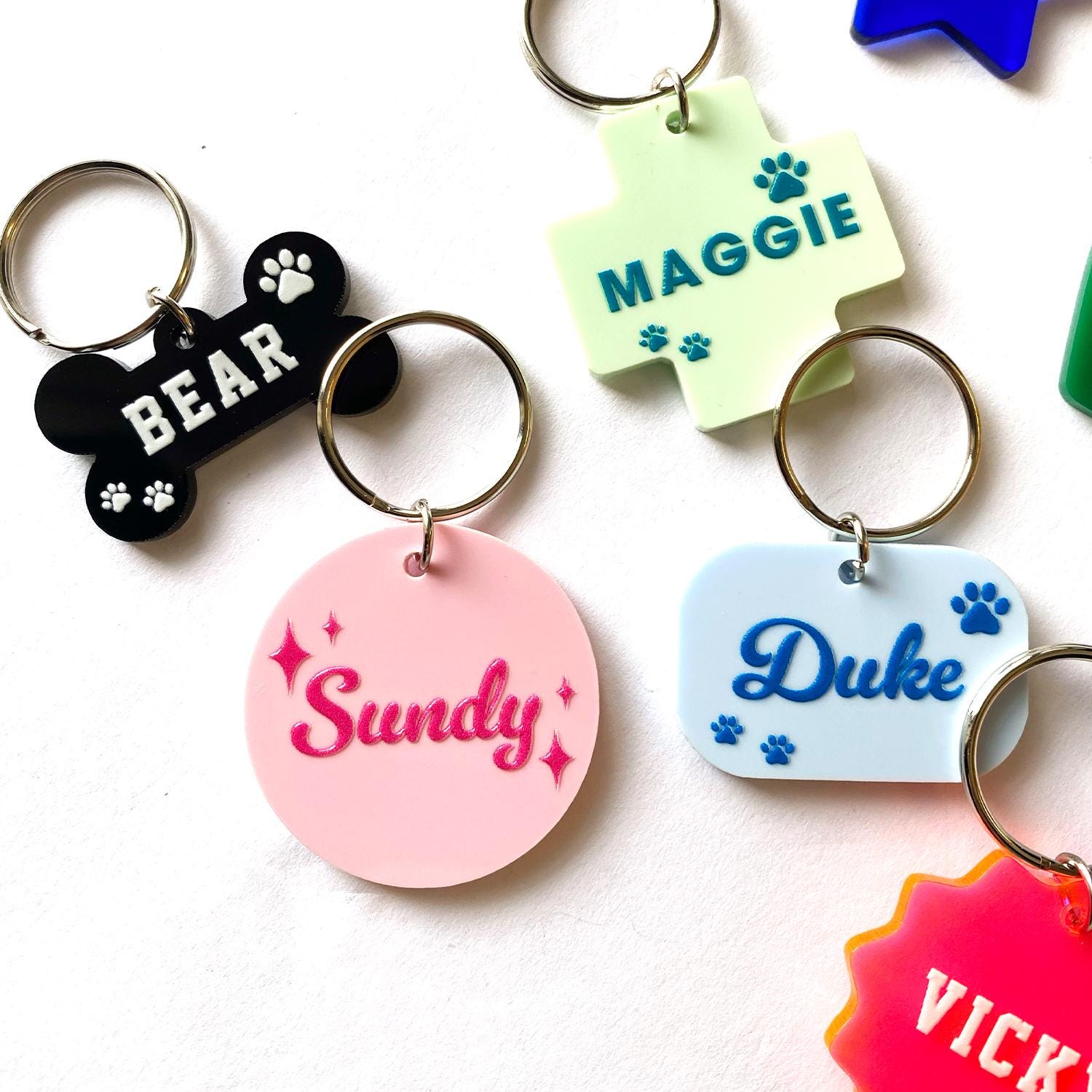 Personalized Pet ID Tag: Custom Acrylic Dog & Cat Collar Tag - Etsy
